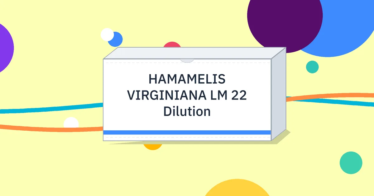Symbolbild: Packung mit der Aufschrift HAMAMELIS VIRGINIANA LM 22 Dilution (PZN 12884501) – Verfügbarkeit und Bezug in Apotheken in Frankfurt am Main