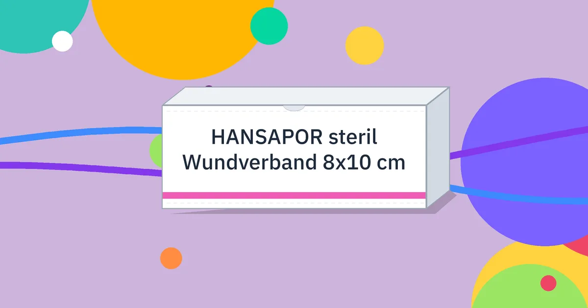 Symbolbild: Packung mit der Aufschrift HANSAPOR steril Wundverband 8x10 cm (PZN 10032395) – Verfügbarkeit und Bezug in Apotheken in Frankfurt am Main