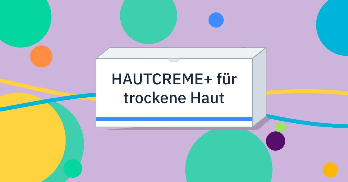 Symbolbild: Packung mit der Aufschrift HAUTCREME+ für trockene Haut (PZN 12386571) – Verfügbarkeit und Bezug in Apotheken in Frankfurt am Main