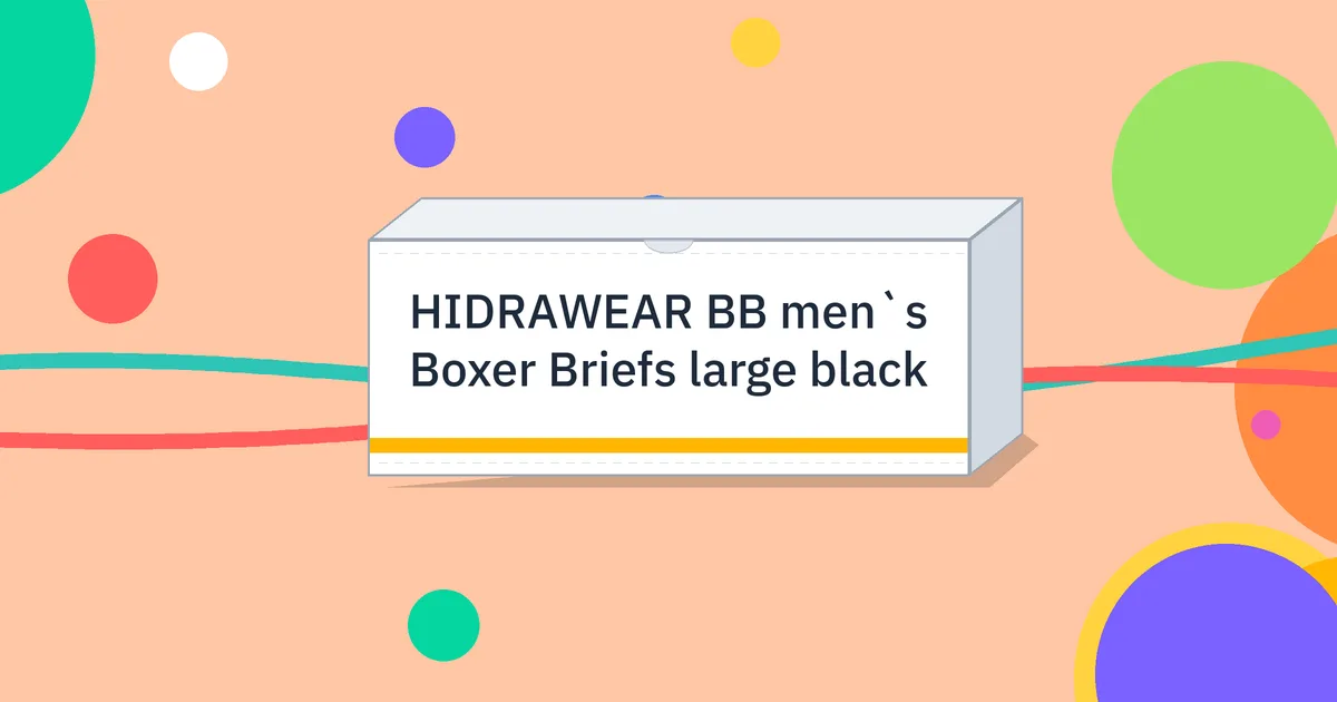 Symbolbild: Packung mit der Aufschrift HIDRAWEAR BB men`s Boxer Briefs large black (PZN 17516392) – Verfügbarkeit und Bezug in Apotheken in Frankfurt am Main