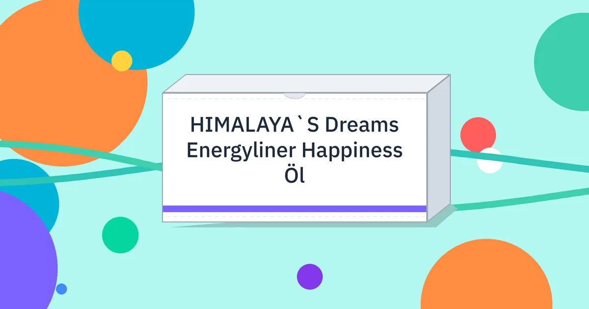 Symbolbild: Packung mit der Aufschrift HIMALAYA`S Dreams Energyliner Happiness Öl (PZN 18204565) – Verfügbarkeit und Bezug in Apotheken in Frankfurt am Main