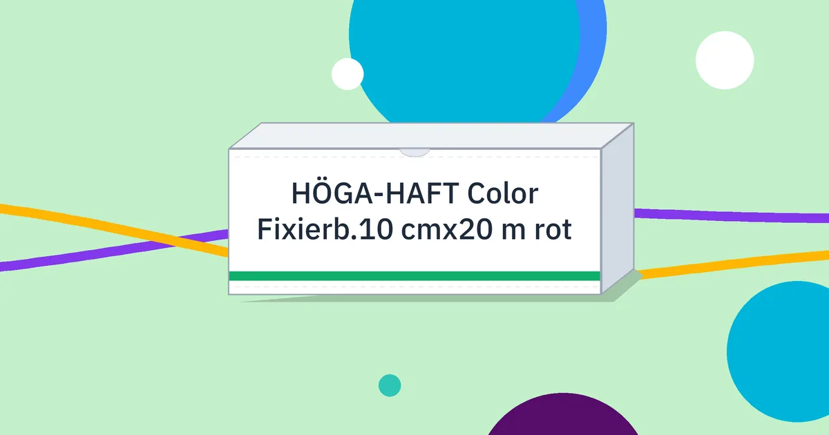 Symbolbild: Packung mit der Aufschrift HÖGA-HAFT Color Fixierb.10 cmx20 m rot (PZN 11521535) – Verfügbarkeit und Bezug in Apotheken in Frankfurt am Main
