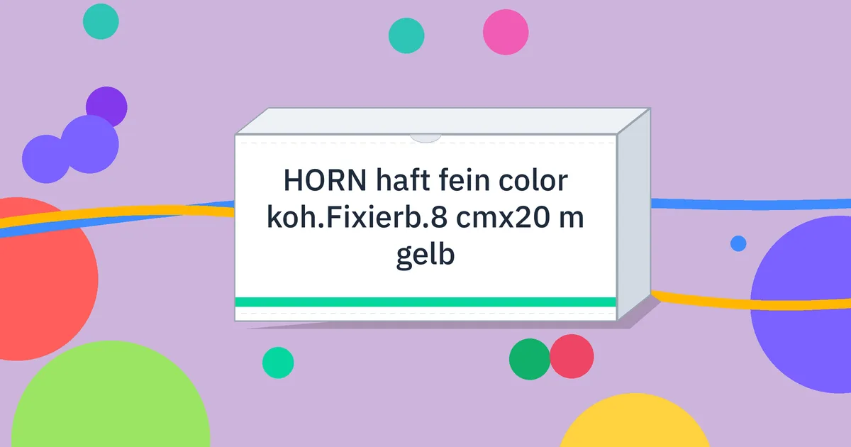 Symbolbild: Packung mit der Aufschrift HORN haft fein color koh.Fixierb.8 cmx20 m gelb (PZN 03783706) – Verfügbarkeit und Bezug in Apotheken in Frankfurt am Main