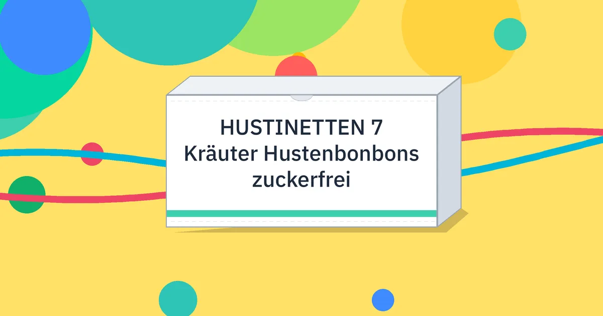 Symbolbild: Packung mit der Aufschrift HUSTINETTEN 7 Kräuter Hustenbonbons zuckerfrei (PZN 09748473) – Verfügbarkeit und Bezug in Apotheken in Frankfurt am Main