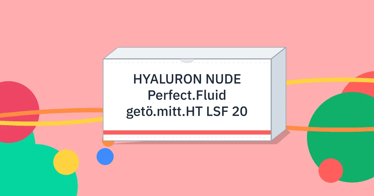 Symbolbild: Packung mit der Aufschrift HYALURON NUDE Perfect.Fluid getö.mitt.HT LSF 20 (PZN 14406510) – Verfügbarkeit und Bezug in Apotheken in Frankfurt am Main