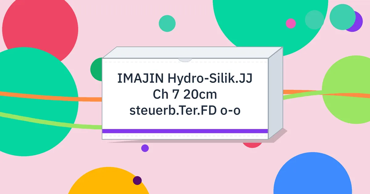 Symbolbild: Packung mit der Aufschrift IMAJIN Hydro-Silik.JJ Ch 7 20cm steuerb.Ter.FD o-o (PZN 17999060) – Verfügbarkeit und Bezug in Apotheken in Frankfurt am Main