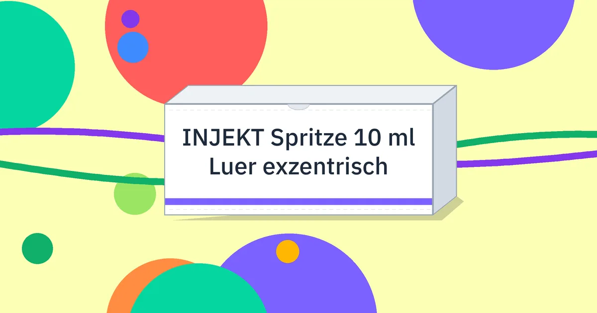 Symbolbild: Packung mit der Aufschrift INJEKT Spritze 10 ml Luer exzentrisch (PZN 05977633) – Verfügbarkeit und Bezug in Apotheken in Frankfurt am Main