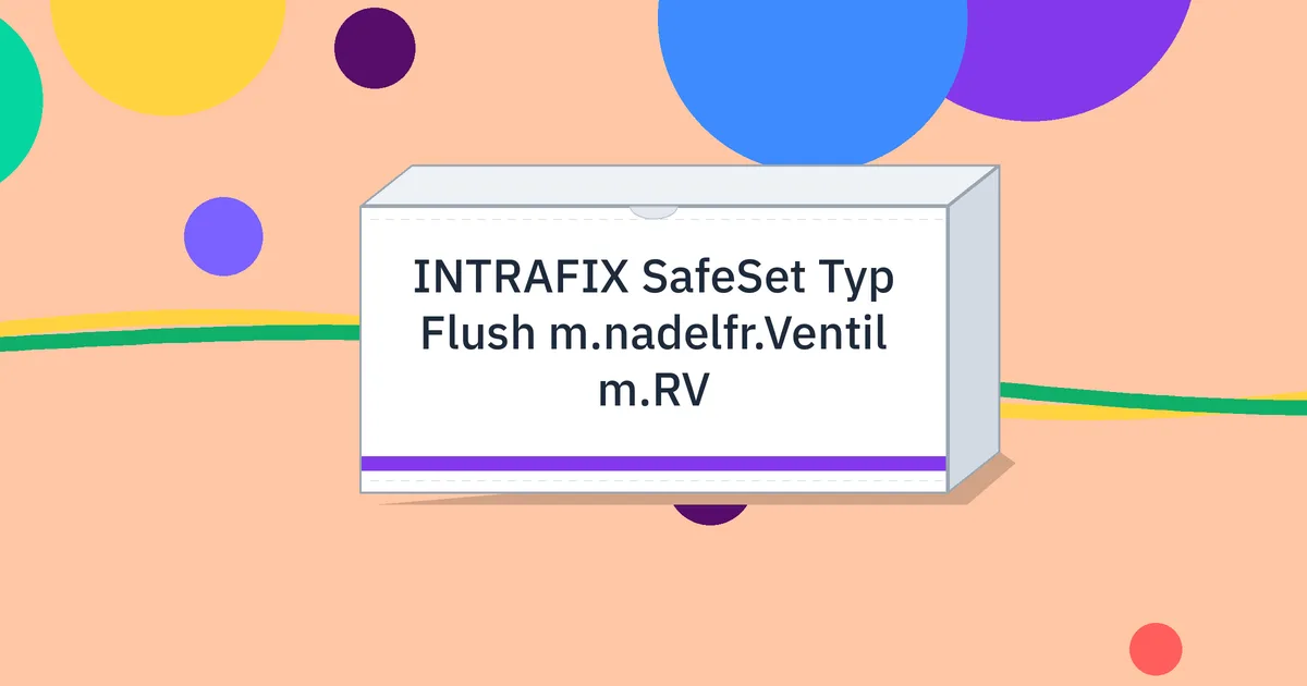 Symbolbild: Packung mit der Aufschrift INTRAFIX SafeSet Typ Flush m.nadelfr.Ventil m.RV (PZN 18099370) – Verfügbarkeit und Bezug in Apotheken in Frankfurt am Main