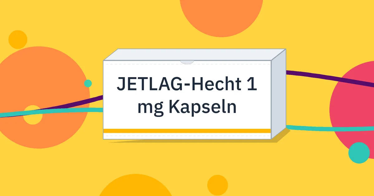 Symbolbild: Packung mit der Aufschrift JETLAG-Hecht 1 mg Kapseln (PZN 09919199) – Verfügbarkeit und Bezug in Apotheken in Frankfurt am Main