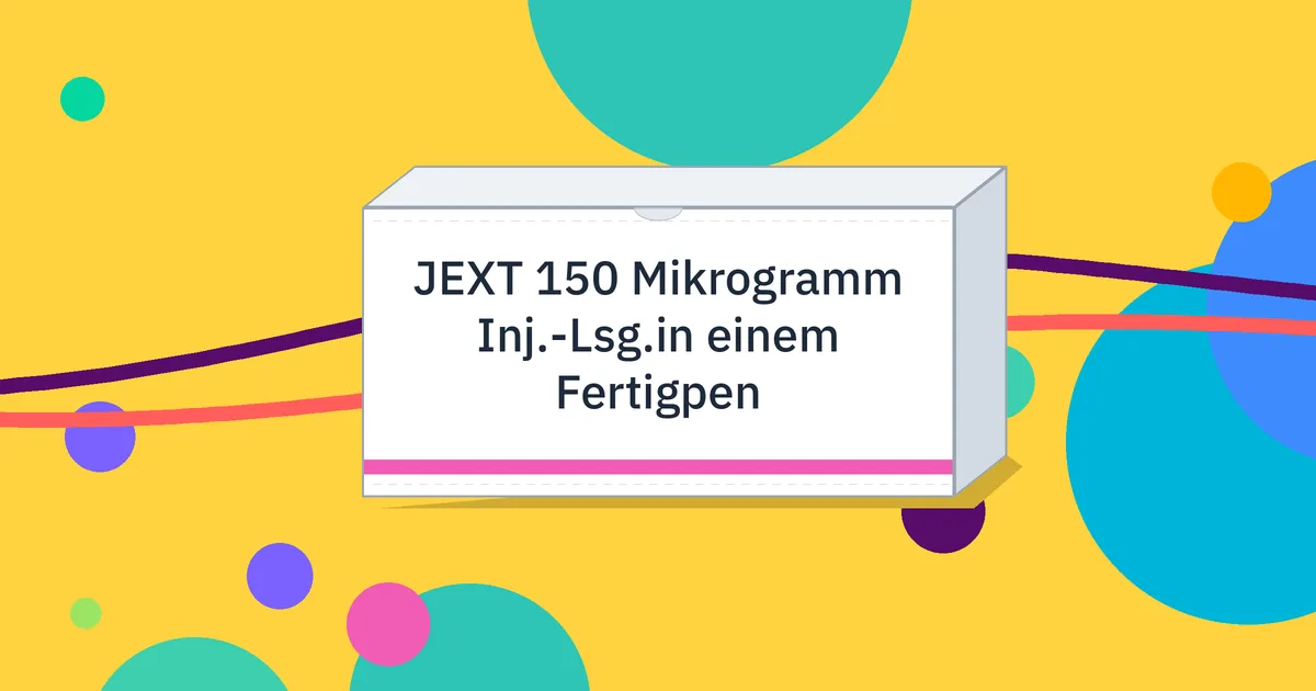Symbolbild: Packung mit der Aufschrift JEXT 150 Mikrogramm Inj.-Lsg.in einem Fertigpen (PZN 18173066) – Verfügbarkeit und Bezug in Apotheken in Frankfurt am Main