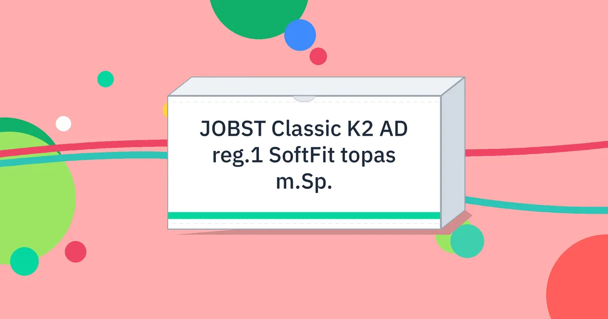 Symbolbild: Packung mit der Aufschrift JOBST Classic K2 AD reg.1 SoftFit topas m.Sp. (PZN 14221992) – Verfügbarkeit und Bezug in Apotheken in Frankfurt am Main