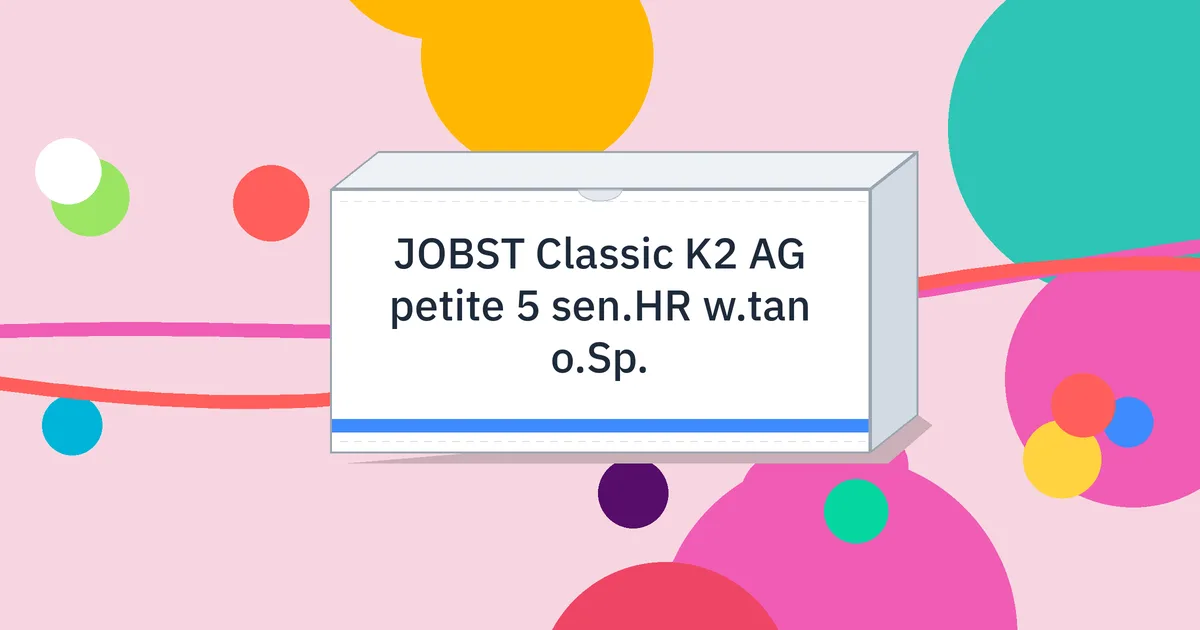 Symbolbild: Packung mit der Aufschrift JOBST Classic K2 AG petite 5 sen.HR w.tan o.Sp. (PZN 17961784) – Verfügbarkeit und Bezug in Apotheken in Frankfurt am Main