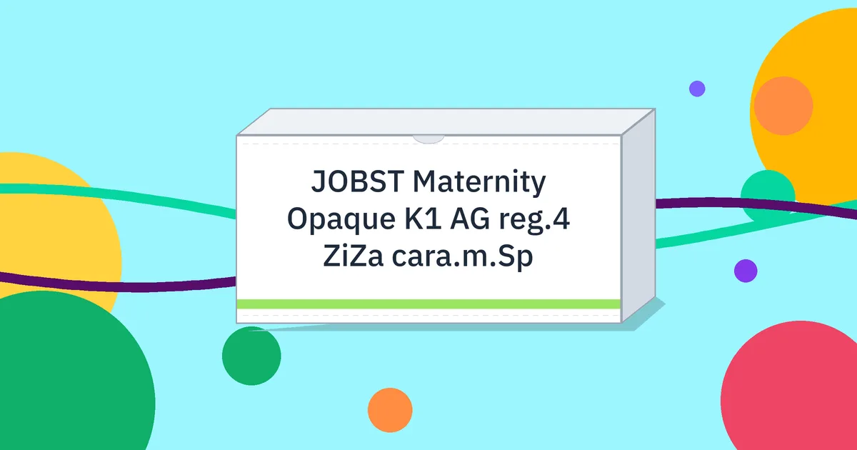 Symbolbild: Packung mit der Aufschrift JOBST Maternity Opaque K1 AG reg.4 ZiZa cara.m.Sp (PZN 15850000) – Verfügbarkeit und Bezug in Apotheken in Frankfurt am Main