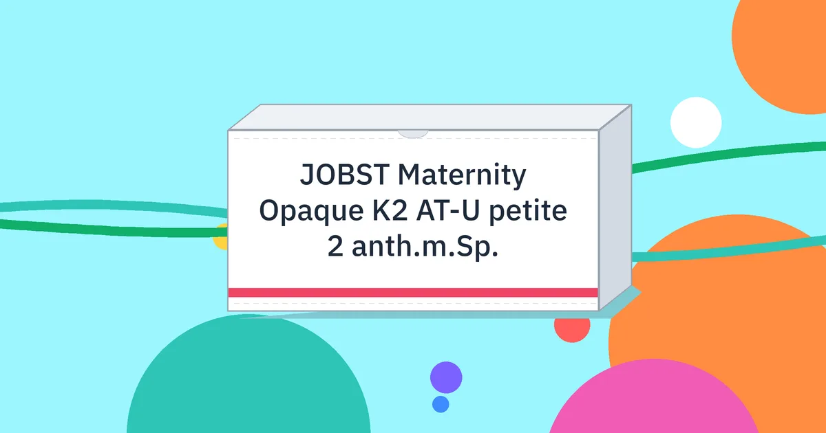 Symbolbild: Packung mit der Aufschrift JOBST Maternity Opaque K2 AT-U petite 2 anth.m.Sp. (PZN 15856540) – Verfügbarkeit und Bezug in Apotheken in Frankfurt am Main