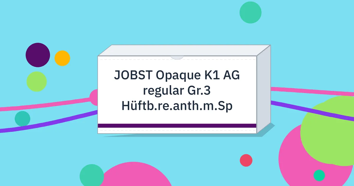 Symbolbild: Packung mit der Aufschrift JOBST Opaque K1 AG regular Gr.3 Hüftb.re.anth.m.Sp (PZN 16271942) – Verfügbarkeit und Bezug in Apotheken in Frankfurt am Main