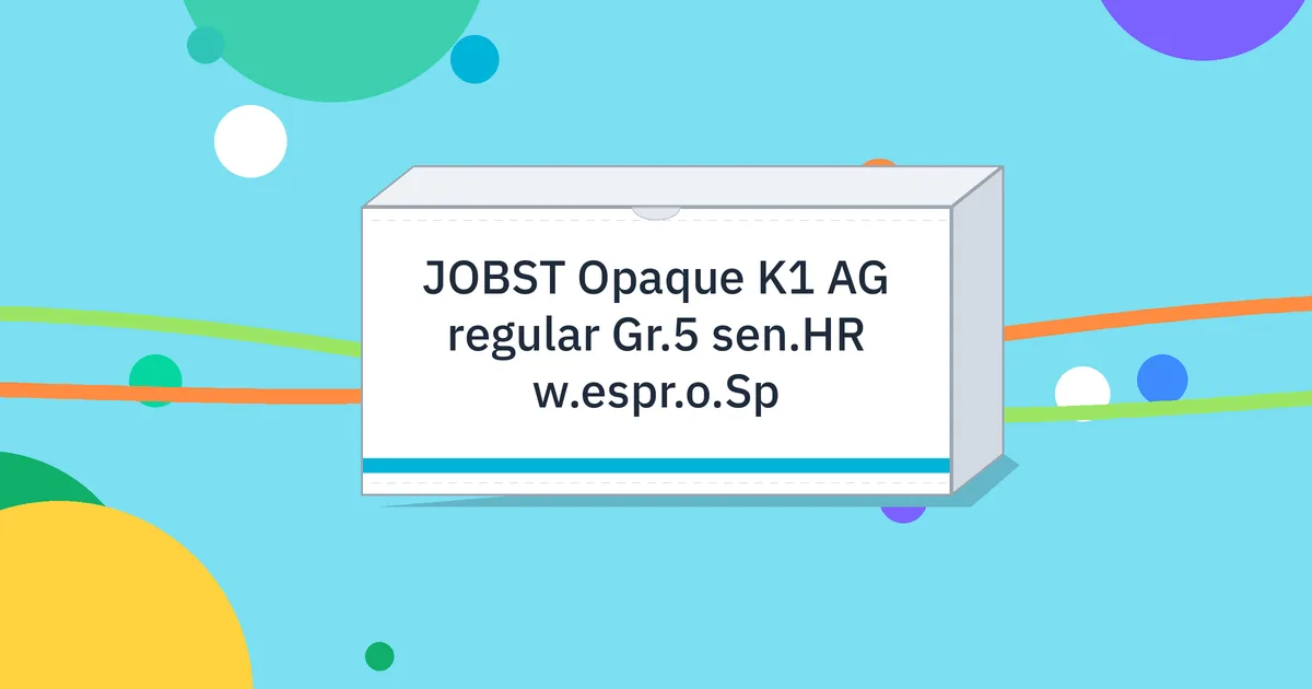 Symbolbild: Packung mit der Aufschrift JOBST Opaque K1 AG regular Gr.5 sen.HR w.espr.o.Sp (PZN 16267627) – Verfügbarkeit und Bezug in Apotheken in Frankfurt am Main