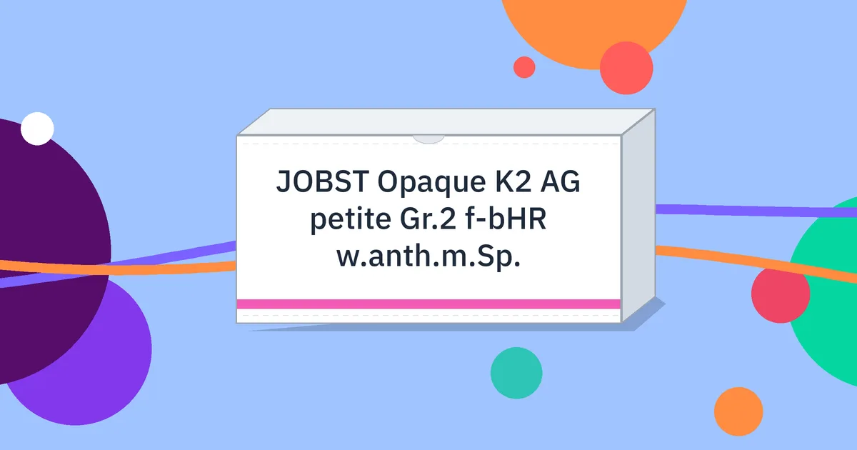Symbolbild: Packung mit der Aufschrift JOBST Opaque K2 AG petite Gr.2 f-bHR w.anth.m.Sp. (PZN 16286553) – Verfügbarkeit und Bezug in Apotheken in Frankfurt am Main