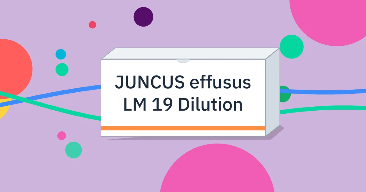 Symbolbild: Packung mit der Aufschrift JUNCUS effusus LM 19 Dilution (PZN 13564253) – Verfügbarkeit und Bezug in Apotheken in Frankfurt am Main