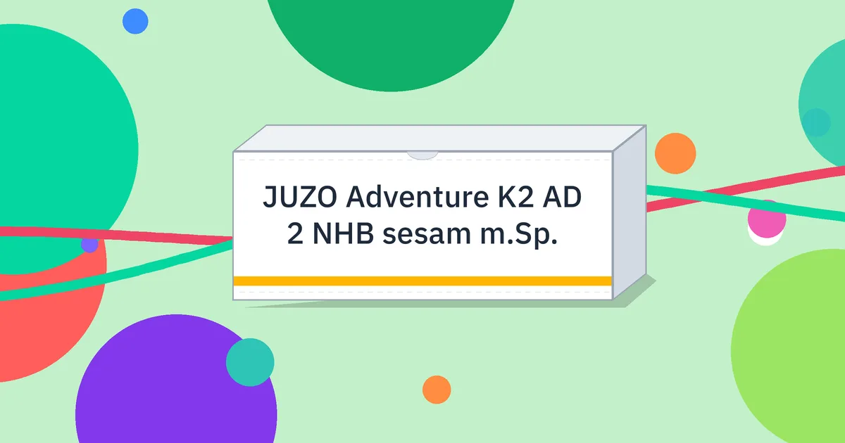 Symbolbild: Packung mit der Aufschrift JUZO Adventure K2 AD 2 NHB sesam m.Sp. (PZN 16494197) – Verfügbarkeit und Bezug in Apotheken in Frankfurt am Main