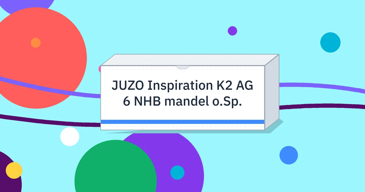 Symbolbild: Packung mit der Aufschrift JUZO Inspiration K2 AG 6 NHB mandel o.Sp. (PZN 14919296) – Verfügbarkeit und Bezug in Apotheken in Frankfurt am Main