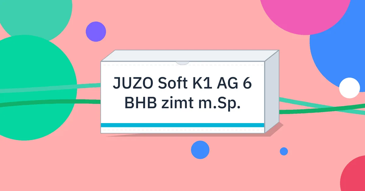 Symbolbild: Packung mit der Aufschrift JUZO Soft K1 AG 6 BHB zimt m.Sp. (PZN 14820770) – Verfügbarkeit und Bezug in Apotheken in Frankfurt am Main