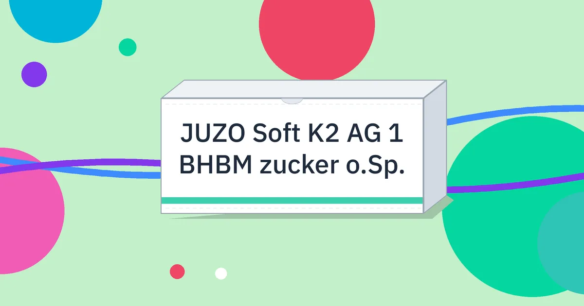 Symbolbild: Packung mit der Aufschrift JUZO Soft K2 AG 1 BHBM zucker o.Sp. (PZN 14860640) – Verfügbarkeit und Bezug in Apotheken in Frankfurt am Main