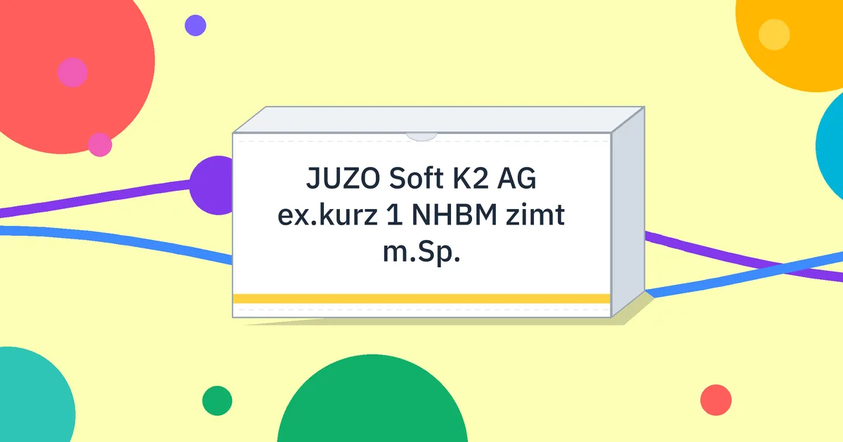 Symbolbild: Packung mit der Aufschrift JUZO Soft K2 AG ex.kurz 1 NHBM zimt m.Sp. (PZN 15021479) – Verfügbarkeit und Bezug in Apotheken in Frankfurt am Main
