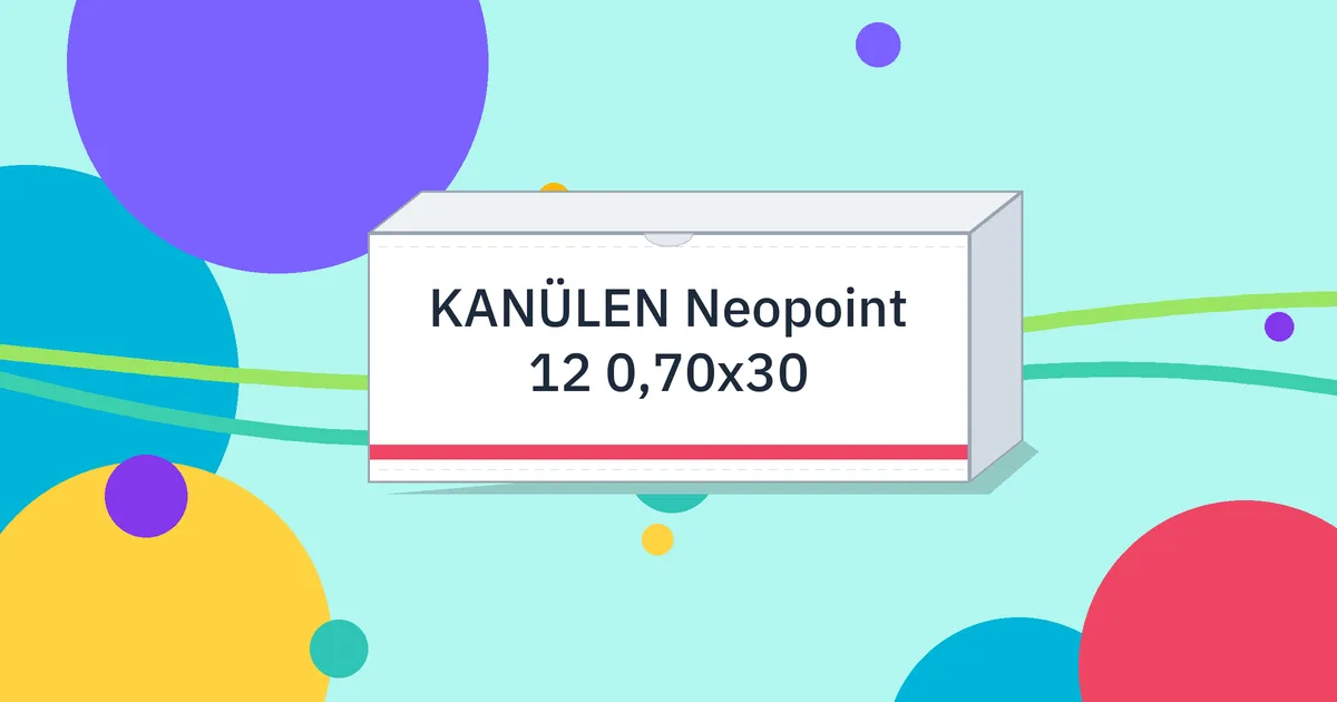 Symbolbild: Packung mit der Aufschrift KANÜLEN Neopoint 12 0,70x30 (PZN 04399312) – Verfügbarkeit und Bezug in Apotheken in Frankfurt am Main
