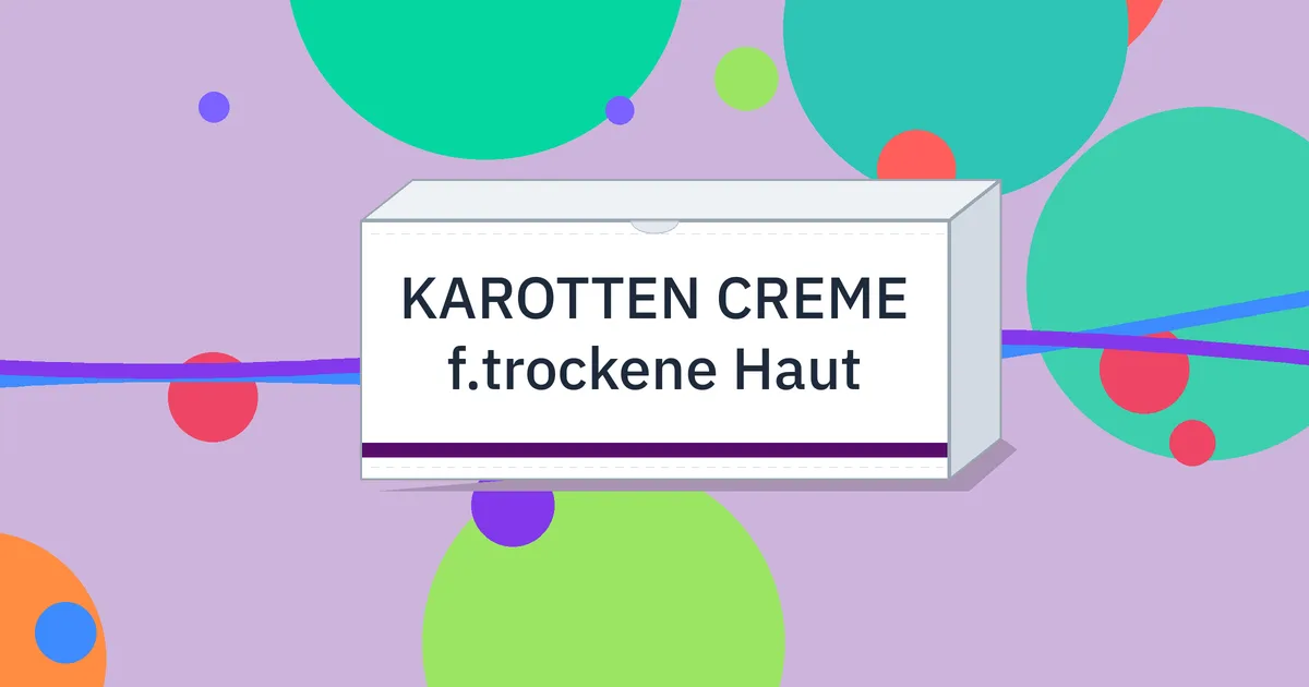 Symbolbild: Packung mit der Aufschrift KAROTTEN CREME f.trockene Haut (PZN 02515607) – Verfügbarkeit und Bezug in Apotheken in Frankfurt am Main