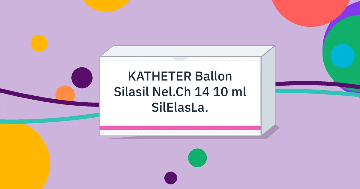 Symbolbild: Packung mit der Aufschrift KATHETER Ballon Silasil Nel.Ch 14 10 ml SilElasLa. (PZN 04903383) – Verfügbarkeit und Bezug in Apotheken in Frankfurt am Main