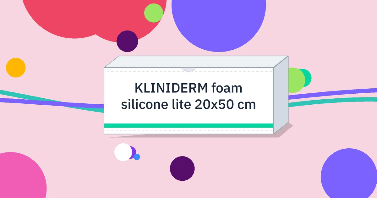 Symbolbild: Packung mit der Aufschrift KLINIDERM foam silicone lite 20x50 cm (PZN 16245152) – Verfügbarkeit und Bezug in Apotheken in Frankfurt am Main