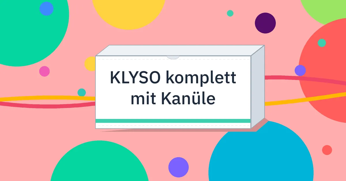 Symbolbild: Packung mit der Aufschrift KLYSO komplett mit Kanüle (PZN 03174048) – Verfügbarkeit und Bezug in Apotheken in Frankfurt am Main