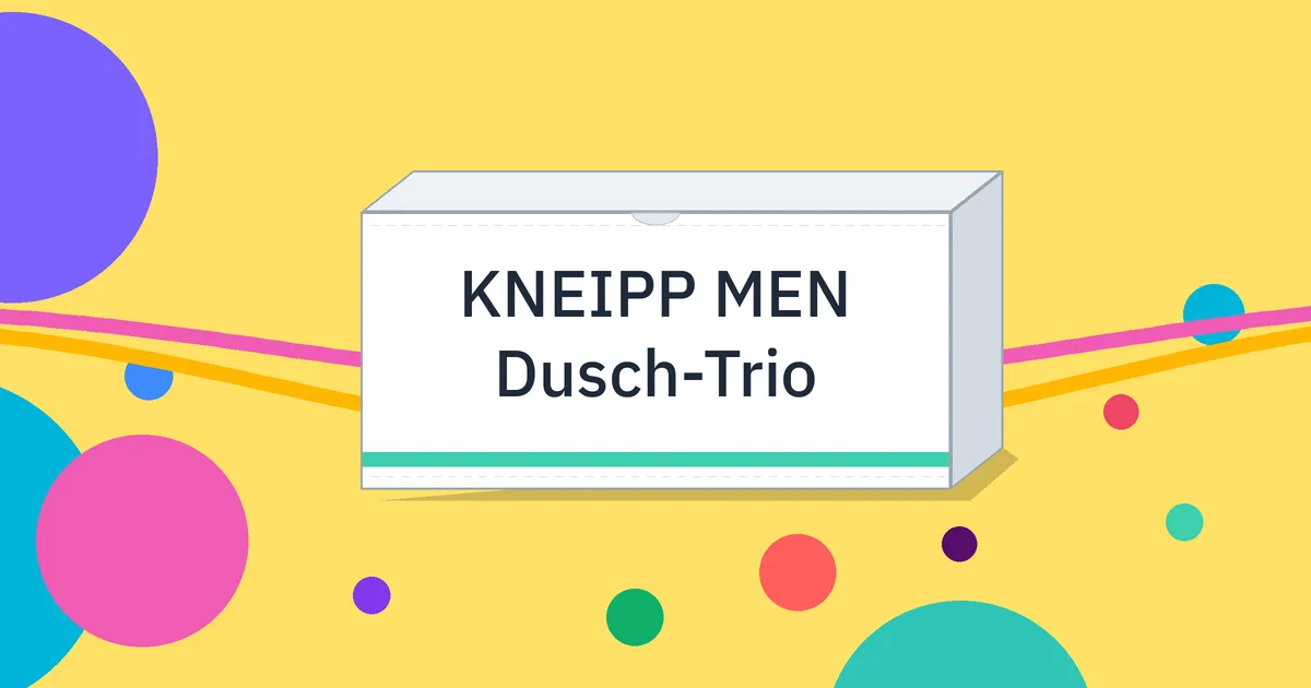 Symbolbild: Packung mit der Aufschrift KNEIPP MEN Dusch-Trio (PZN 18653837) – Verfügbarkeit und Bezug in Apotheken in Frankfurt am Main
