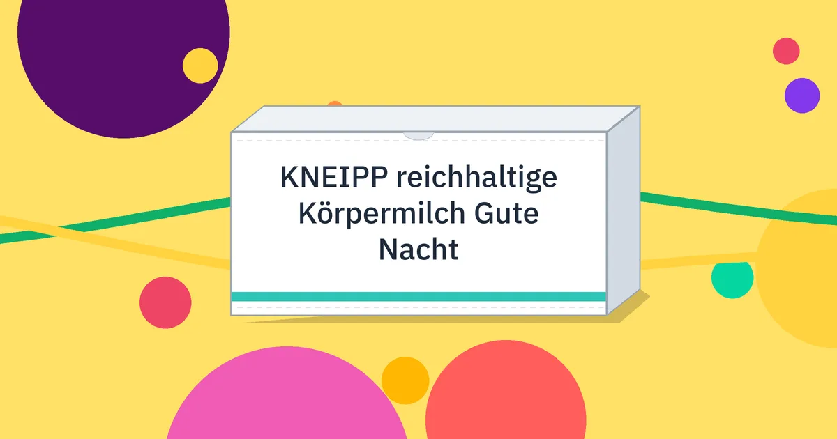 Symbolbild: Packung mit der Aufschrift KNEIPP reichhaltige Körpermilch Gute Nacht (PZN 18087556) – Verfügbarkeit und Bezug in Apotheken in Frankfurt am Main