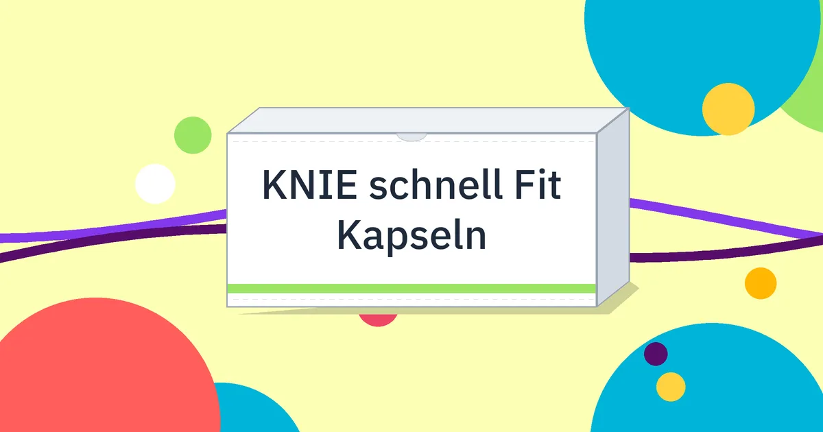 Symbolbild: Packung mit der Aufschrift KNIE schnell Fit Kapseln (PZN 19622135) – Verfügbarkeit und Bezug in Apotheken in Frankfurt am Main