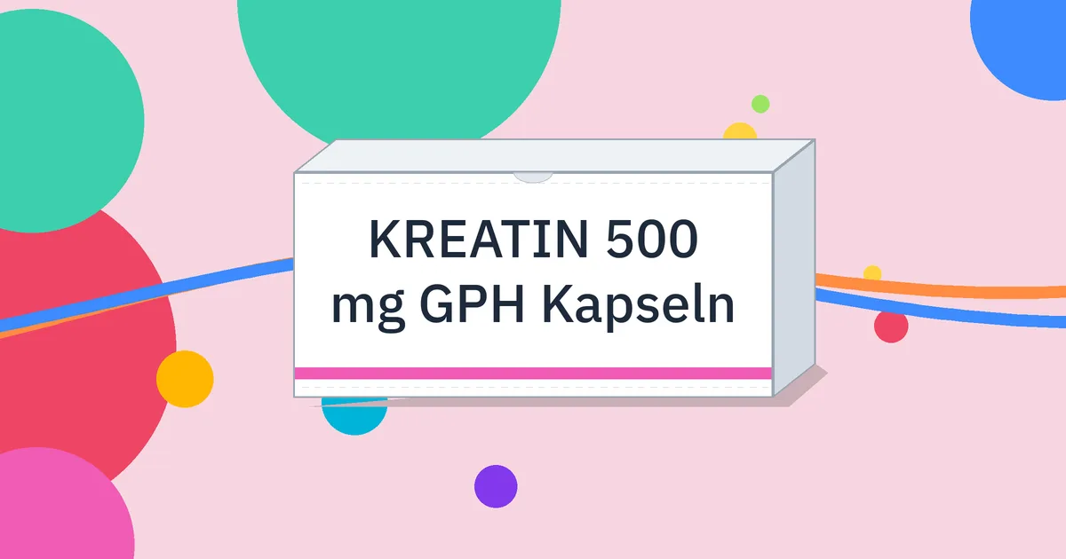 Symbolbild: Packung mit der Aufschrift KREATIN 500 mg GPH Kapseln (PZN 09324359) – Verfügbarkeit und Bezug in Apotheken in Frankfurt am Main
