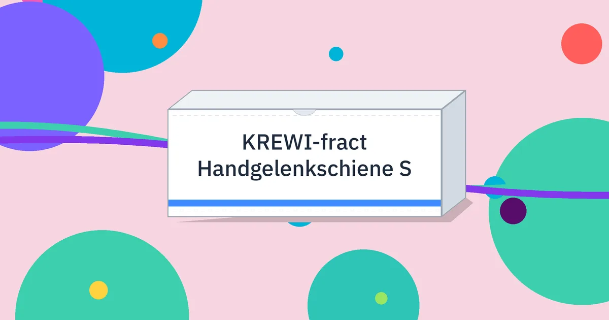 Symbolbild: Packung mit der Aufschrift KREWI-fract Handgelenkschiene S (PZN 17300410) – Verfügbarkeit und Bezug in Apotheken in Frankfurt am Main