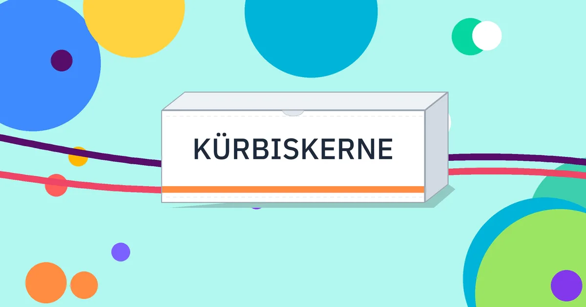 Symbolbild: Packung mit der Aufschrift KÜRBISKERNE (PZN 08465796) – Verfügbarkeit und Bezug in Apotheken in Frankfurt am Main