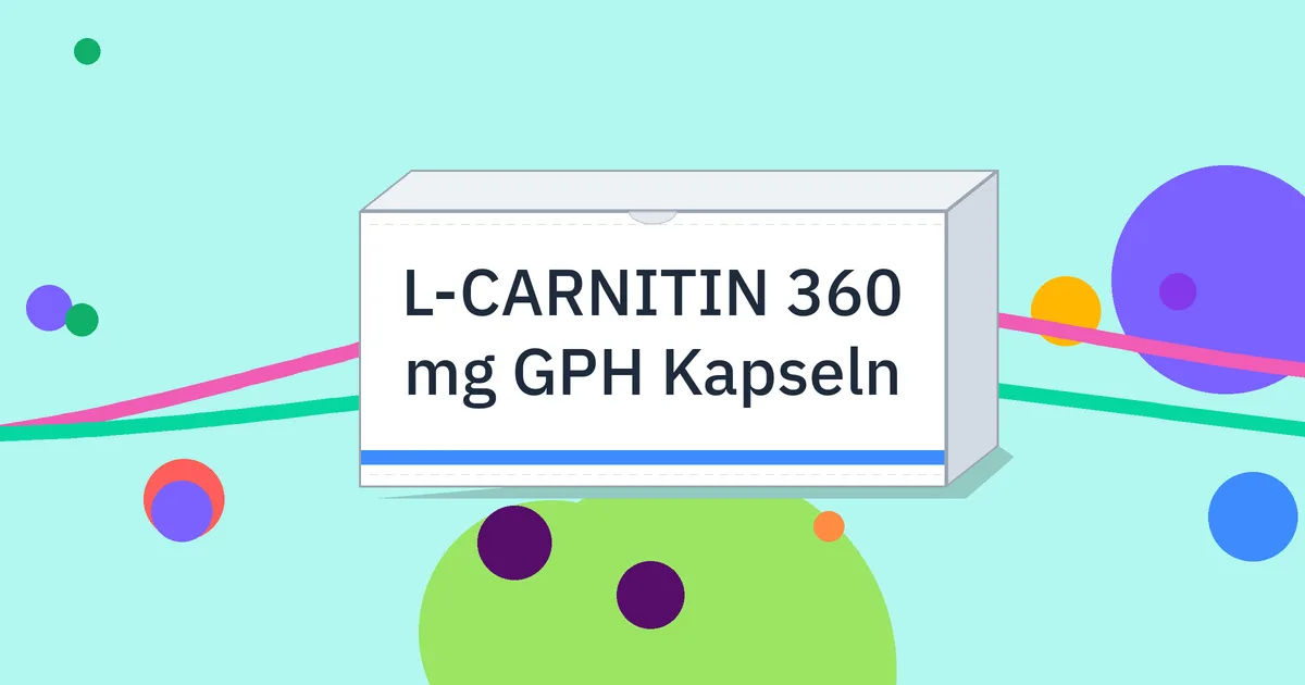 Symbolbild: Packung mit der Aufschrift L-CARNITIN 360 mg GPH Kapseln (PZN 07352943) – Verfügbarkeit und Bezug in Apotheken in Frankfurt am Main