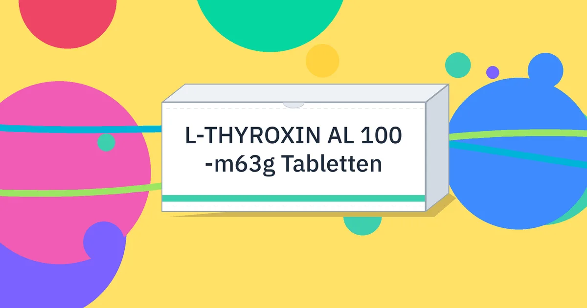 Symbolbild: Packung mit der Aufschrift L-THYROXIN AL 100 -m63g Tabletten (PZN 05980894) – Verfügbarkeit und Bezug in Apotheken in Frankfurt am Main