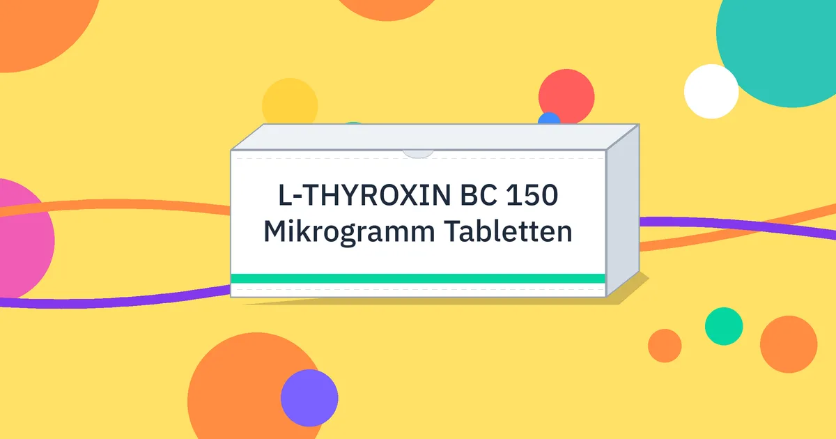 Symbolbild: Packung mit der Aufschrift L-THYROXIN BC 150 Mikrogramm Tabletten (PZN 17627737) – Verfügbarkeit und Bezug in Apotheken in Frankfurt am Main