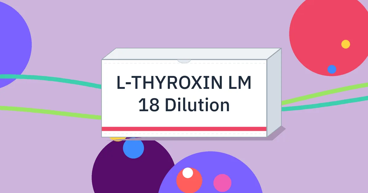 Symbolbild: Packung mit der Aufschrift L-THYROXIN LM 18 Dilution (PZN 12928575) – Verfügbarkeit und Bezug in Apotheken in Frankfurt am Main