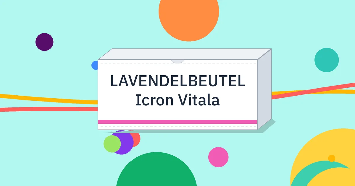 Symbolbild: Packung mit der Aufschrift LAVENDELBEUTEL Icron Vitala (PZN 01582665) – Verfügbarkeit und Bezug in Apotheken in Frankfurt am Main