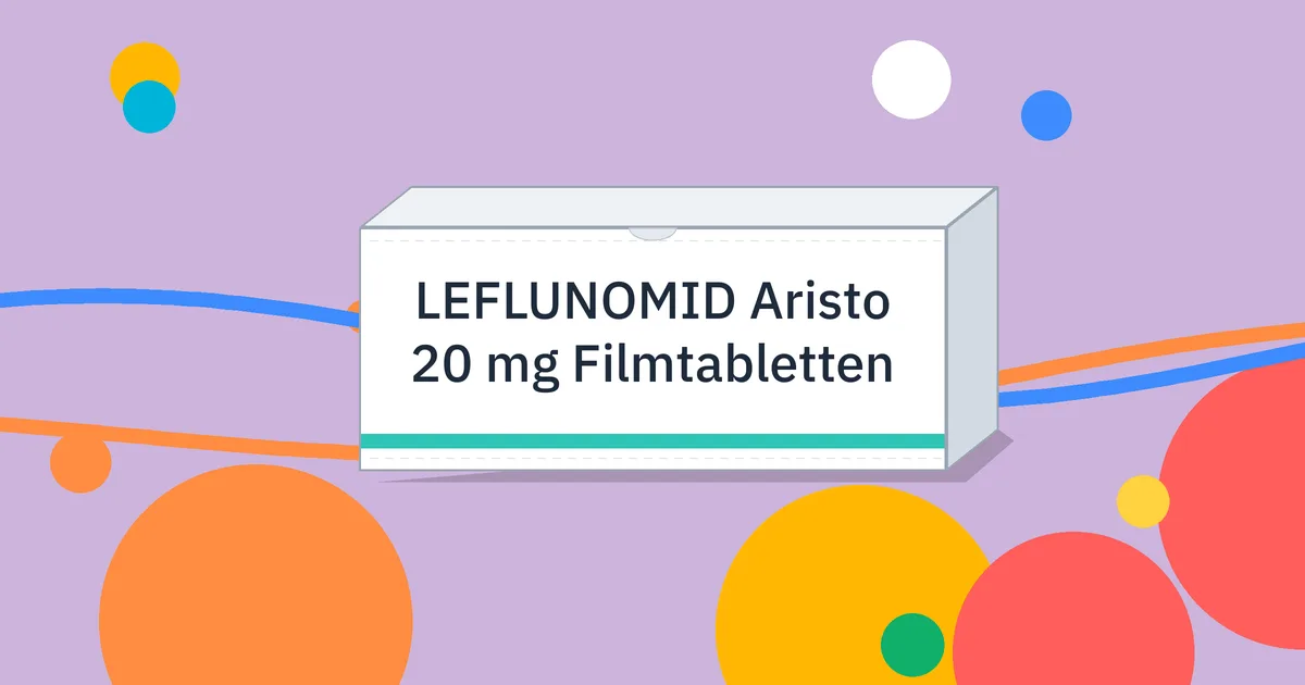 Symbolbild: Packung mit der Aufschrift LEFLUNOMID Aristo 20 mg Filmtabletten (PZN 13744305) – Verfügbarkeit und Bezug in Apotheken in Frankfurt am Main