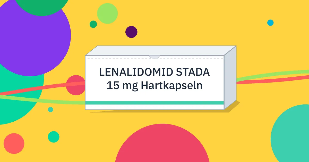 Symbolbild: Packung mit der Aufschrift LENALIDOMID STADA 15 mg Hartkapseln (PZN 17168258) – Verfügbarkeit und Bezug in Apotheken in Frankfurt am Main