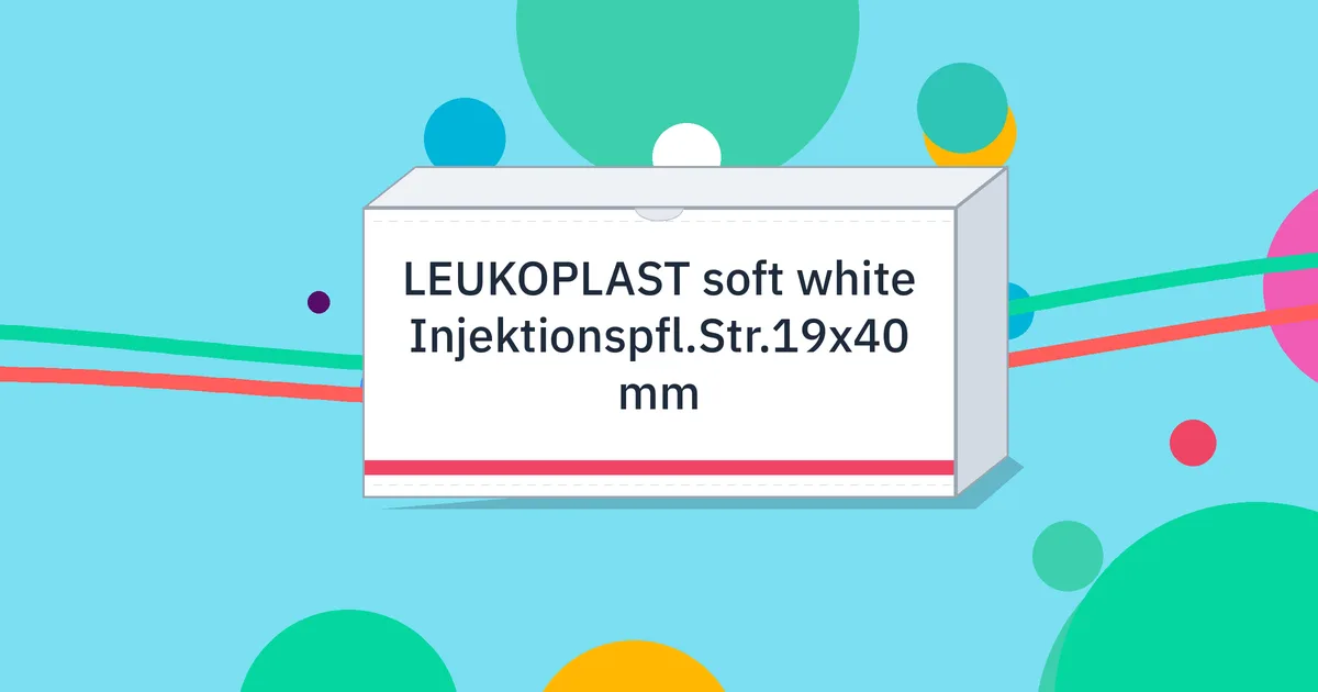 Symbolbild: Packung mit der Aufschrift LEUKOPLAST soft white Injektionspfl.Str.19x40 mm (PZN 15424102) – Verfügbarkeit und Bezug in Apotheken in Frankfurt am Main