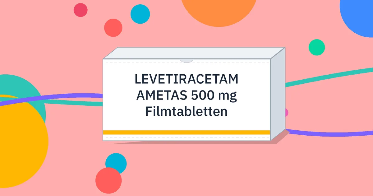 Symbolbild: Packung mit der Aufschrift LEVETIRACETAM AMETAS 500 mg Filmtabletten (PZN 18090564) – Verfügbarkeit und Bezug in Apotheken in Frankfurt am Main