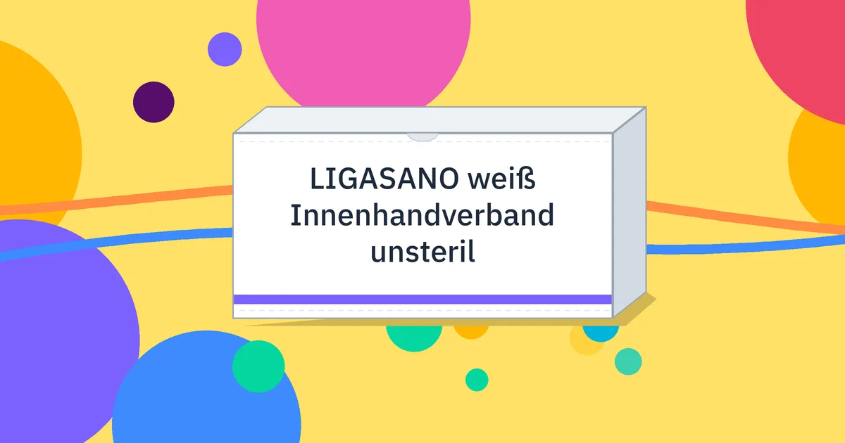 Symbolbild: Packung mit der Aufschrift LIGASANO weiß Innenhandverband unsteril (PZN 17251025) – Verfügbarkeit und Bezug in Apotheken in Frankfurt am Main