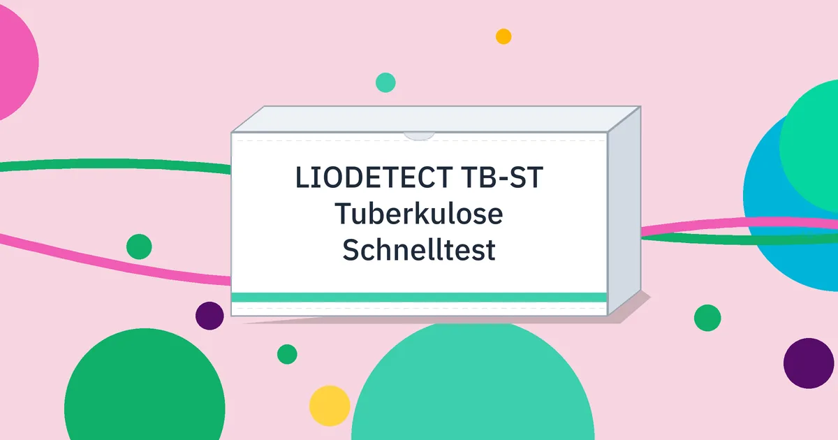Symbolbild: Packung mit der Aufschrift LIODETECT TB-ST Tuberkulose Schnelltest (PZN 14184587) – Verfügbarkeit und Bezug in Apotheken in Frankfurt am Main