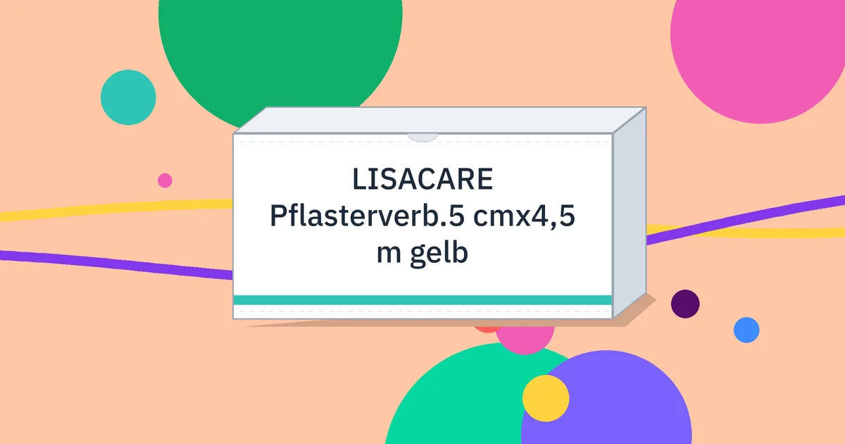 Symbolbild: Packung mit der Aufschrift LISACARE Pflasterverb.5 cmx4,5 m gelb (PZN 17891948) – Verfügbarkeit und Bezug in Apotheken in Frankfurt am Main